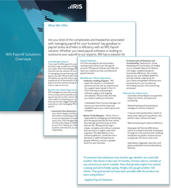 Guide: IRIS Payroll Solutions Brochure